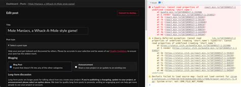 Can T Convert Blog Post To Devlog Issue Itchio Itch Io GitHub