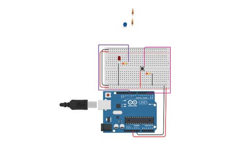 Circuit Design Botão Led Tinkercad