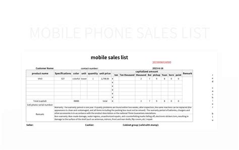 Quarterly Sales Report Chart For Mobile Phone Products Excel Template