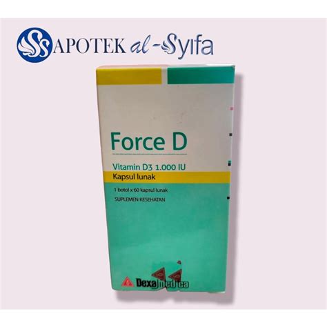 Jual Force D3 1000u Dexa Medica 1 Botol Isi 60 Kapsul Lunak Shopee
