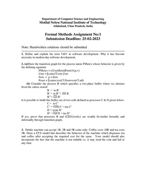 Assignment No 1 Department Of Computer Science And Engineering