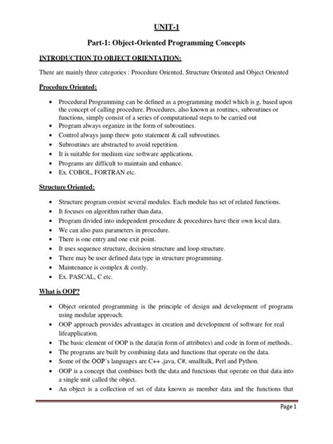 oosd unit 1 1 pdf inheritance object oriented programming