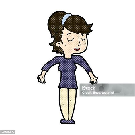 친근하다 여자 만화 말풍선이 있고 어깨를 으쓱하는 그리기에 대한 스톡 벡터 아트 및 기타 이미지 그리기 낙서 드로잉 만화책 Istock