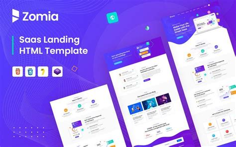 zomia saas software company html5 template templatemonster artofit