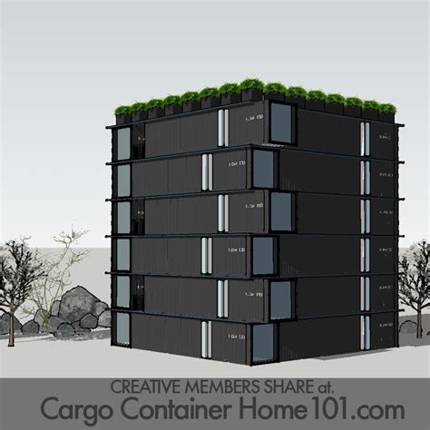 Six Story Shipping Container Building I Am Working On Using Sketchup Cargocontainer