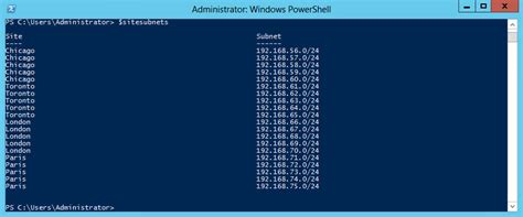 export subnets from active directory sites and services powershell