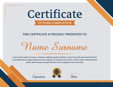 20 Work Completion Certificate Templates For Word Edit 20 Work Completion Certificate Templates For Word Edit