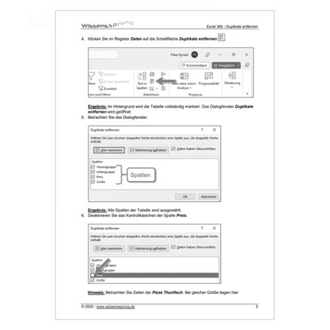 Excel 365 Duplikate Entfernen Anleitung S0455 P Wissenssprung