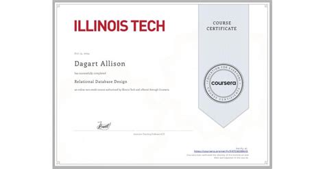 Dagart Allison On Linkedin Completion Certificate For Relational