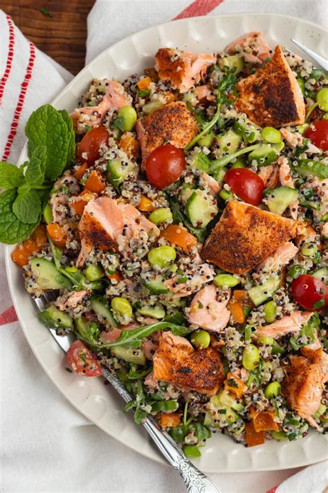 Salmon Quinoa Salad Sprinkled With Balance