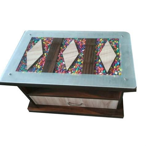 Rectangular Glass Top Teak Wood Centre Table With Storage At ₹ 5000 In