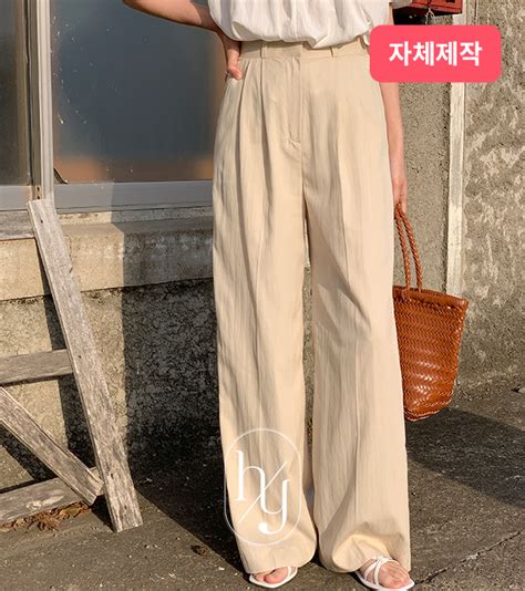 로빈유 여름원단 Honest You 너프 알앤 핀턱 와이드여름 슬랙스 Slsml숏ver롱ver