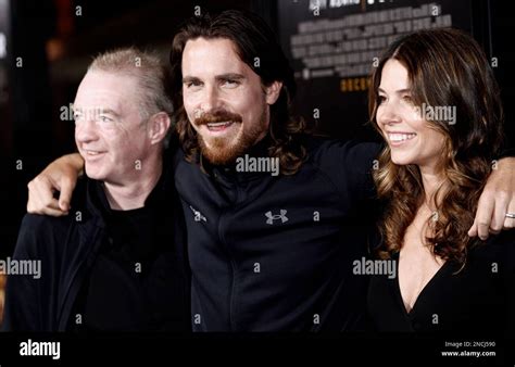 Cast Member Christian Bale Center His Wife Sibi Blazic Right And