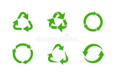 Green Recycling Arrows Circular And Triangular Eco Cycles Stock Vector Illustration Of Earth
