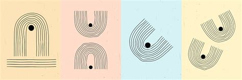 벡터 그림입니다 추상 포스터 세트 현대적인 배경 중반 세기 벽 장식 책 표지 페이지 템플릿 인쇄 카드 브로셔 잡지 포스터를 위한 디자인 요소 60 년대 70 년대 그래픽 0