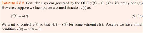 Solved Exercise 5 6 2 Consider A System Governed By The Ode