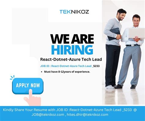 Hiring Jobs Career React Dotnet Azure Techlead Cloudcomputing