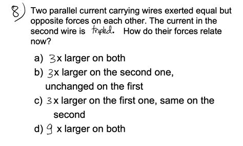 Solved Two Parallel Current Carrying Wires Exerted Equal But