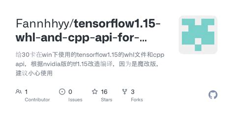 Github Fannhhyy Tensorflow1 15 Whl And Cpp Api For Win And Rtx3090 给30卡在win下使用的tensorflow1 15
