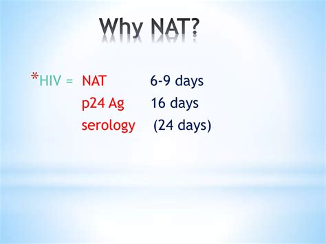Nucleic Acid Amplification Technology Nat Test PPTX Infectious Diseases Diseases And