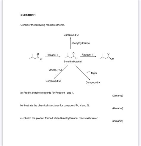 Solved Question 1consider The Following Reaction