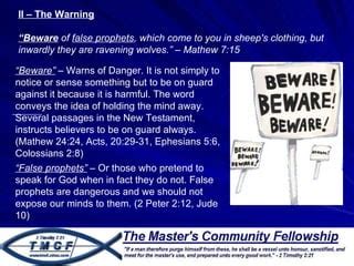 Beware Of False Prophets Ppt