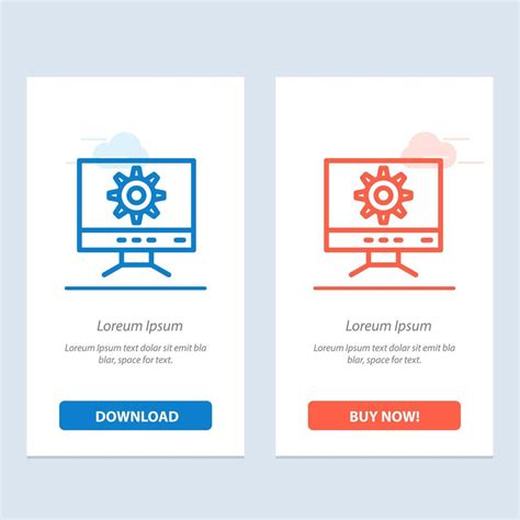 Computer Setting Design Blue And Red Download And Buy Now Web Widget Card Template 18008328