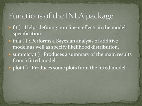 Ppt R Inla Package Powerpoint Presentation Free Download Id 2671555