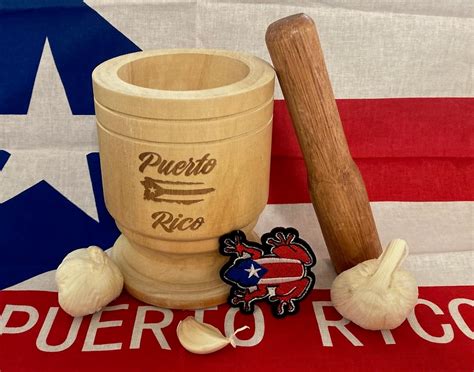 Puerto Rico Pilon Traditional Puerto Rican Wooden Mortar And Pestle For Authentic