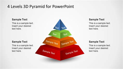 Four Labeled Segments 3d Pyramid For Powerpoint Slidemodel