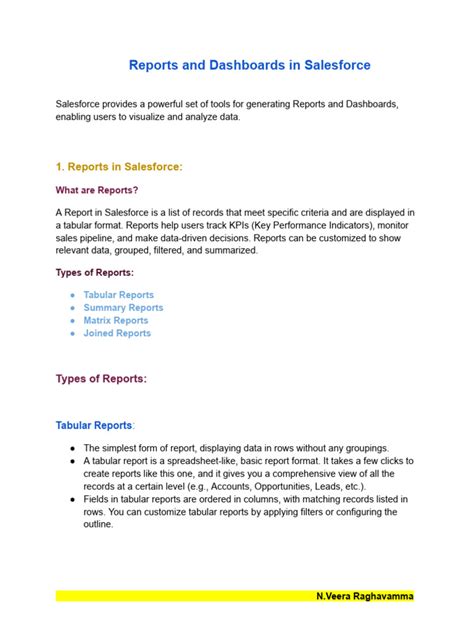 Reports And Dashboards In Sfdc Pdf Data Data Management