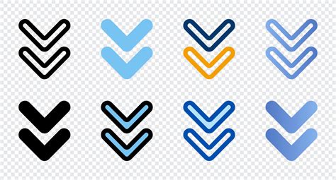 Down Arrows Icons In Different Style Down Arrows Icons Different