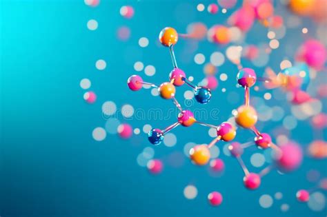 Colorful Molecular Structure Illustration Stock Illustration