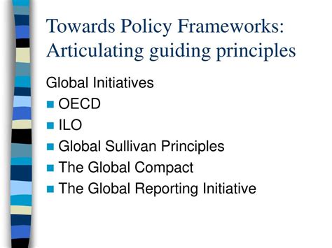 Ppt Towards Policy Frameworks Articulating Guiding Principles Powerpoint Presentation Id 176678