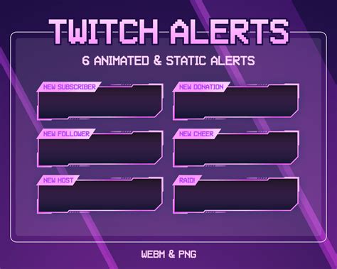 Animated Twitch Stream Alerts Futuristic Neon Twitch Alerts Twitch