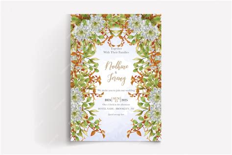 Шаблоны приглашений на свадебную свадьбу Премиум векторы