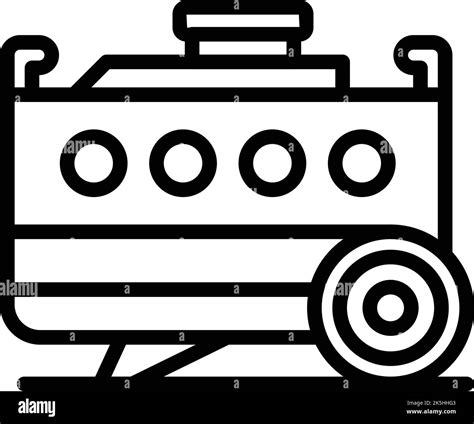 Construction Generator Icon Outline Vector Electric Power Gas Energy