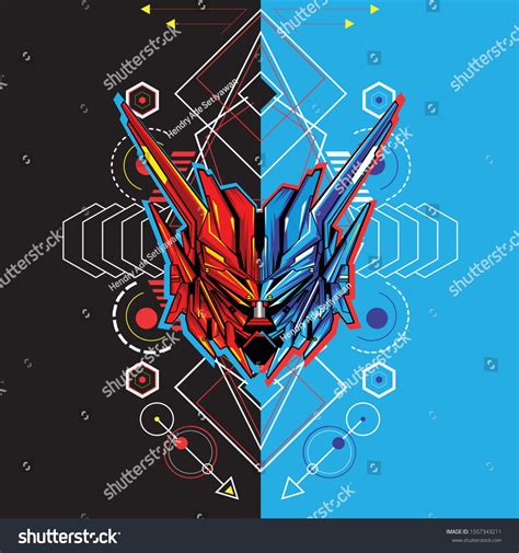 Killer Robot Style Geometry Stock Vector Royalty Free 1557343211 Shutterstock