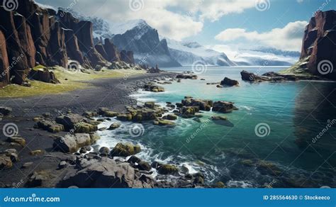 Arctic Ocean Oasis Stunning Beaches In Unreal Engine 5 Stock