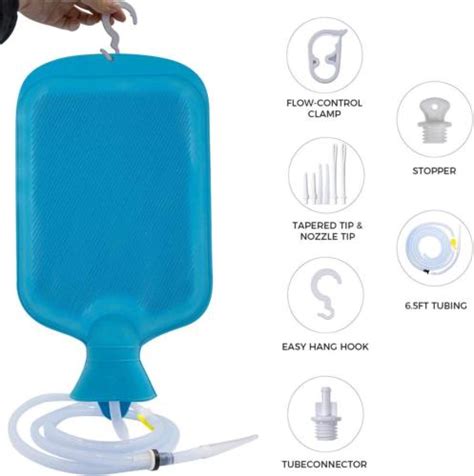 Enema Bag 2l Home Enema Kit With 65ft Long Silicone Hose 7 Enema Tips