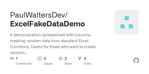 GitHub PaulWaltersDev ExcelFakeDataDemo A Demonstration Spreadsheet With Columns Creating
