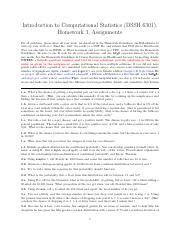 Hw03 Assignment Pdf Introduction To Computational Statistics DSSH 6301 Homework 3 Assignments
