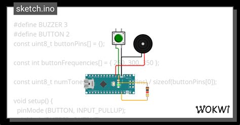 Just Button W Buzzer Wokwi ESP STM Arduino Simulator