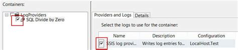 Integrated Logging With The Integration Services Package Log Providers