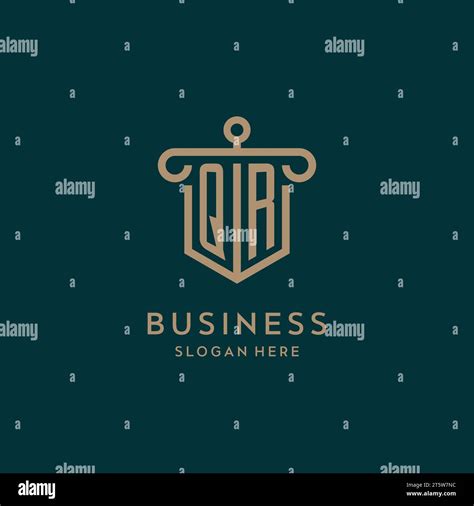Qr Monogram Initial Logo Design With Shield And Pillar Shape Design Stock Vector Image And Art Alamy