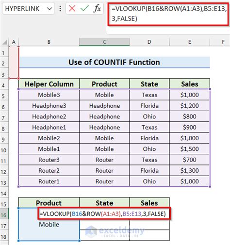 VLOOKUP With Multiple Criteria And Multiple Results Examples