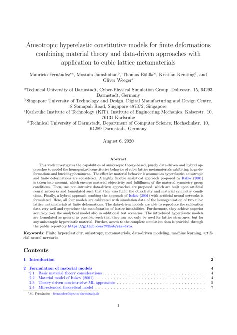 pdf anisotropic hyperelastic constitutive models for finite