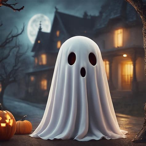 Premium Ai Image Cute Ghost Halloween