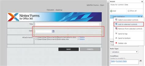 date validation using nintex forms 2013 validation rules in sharepoint 2013 online