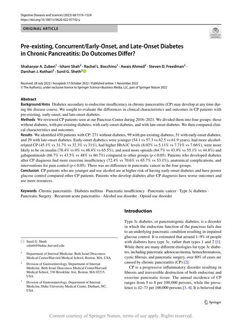 Pre Existing Concurrentearly Onset And Late Onset Diabetes In